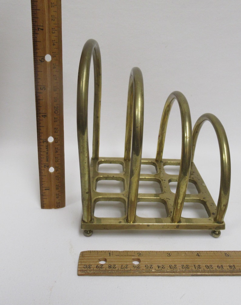 Vintage 1987 Solid Brass Letter Rack, Arched Mail Holder, Office Desk ...