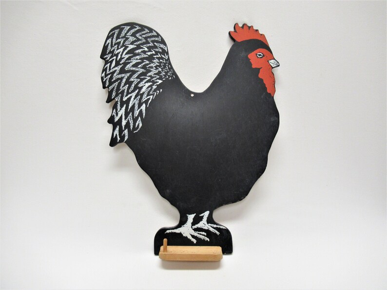 Vintage Black & Red Rooster Plaque Hanging Kitchen Chalkboard | Etsy