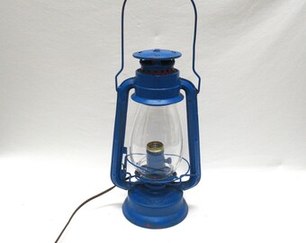 Vintage Red Winged Wheel Lantern 350, Small Hanging Barn Lamp, Made ...