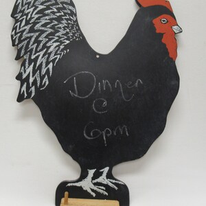 Vintage Black & Red Rooster Plaque Hanging Kitchen Chalkboard | Etsy