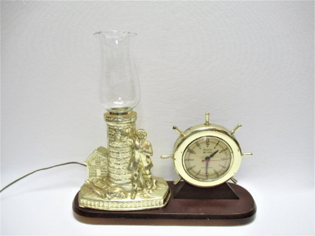 Vintage Ships Wheel & Lighthouse Clock, 1940s Gibraltar Precision Model ...