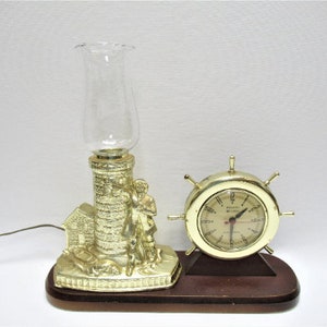 Vintage Ships Wheel & Lighthouse Clock, 1940s Gibraltar Precision Model ...