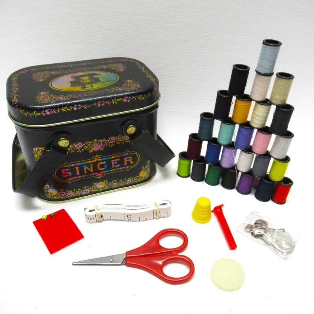 Vintage Tin Singer Sewing Kit With Lid & Handles, FULL of Original ...