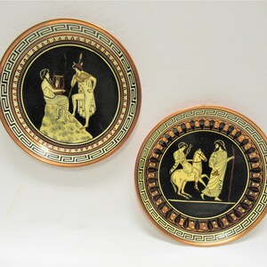 Vintage Mercury Greek Handicraft Copper Plate Set 18 Apollo | Etsy