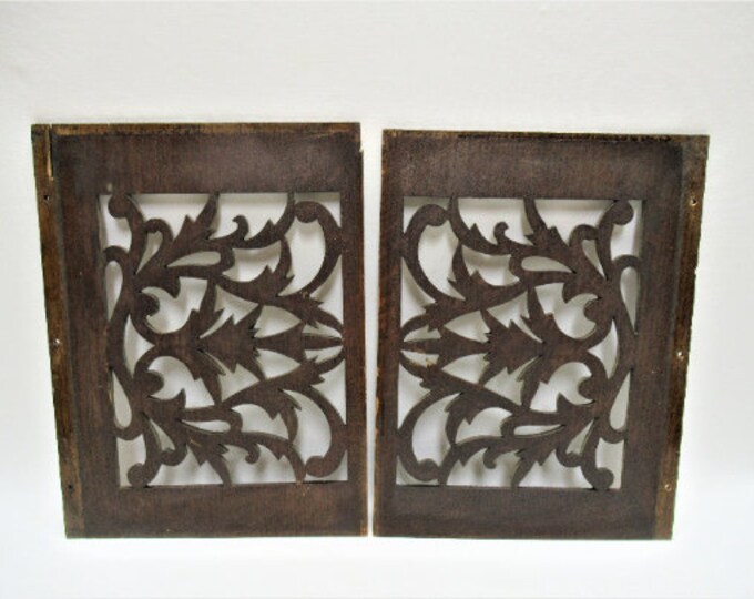 Vintage Replacement Wooden Fretwork Inserts Furniture Glass Doors ...