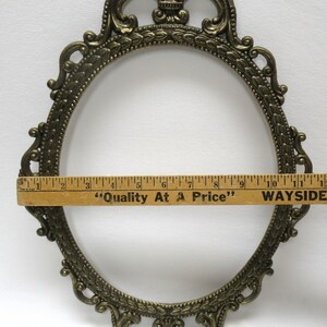 Vintage Big Ornate Metal Frame ONLY, Brass Tone Wall Hanging Oval Frame ...
