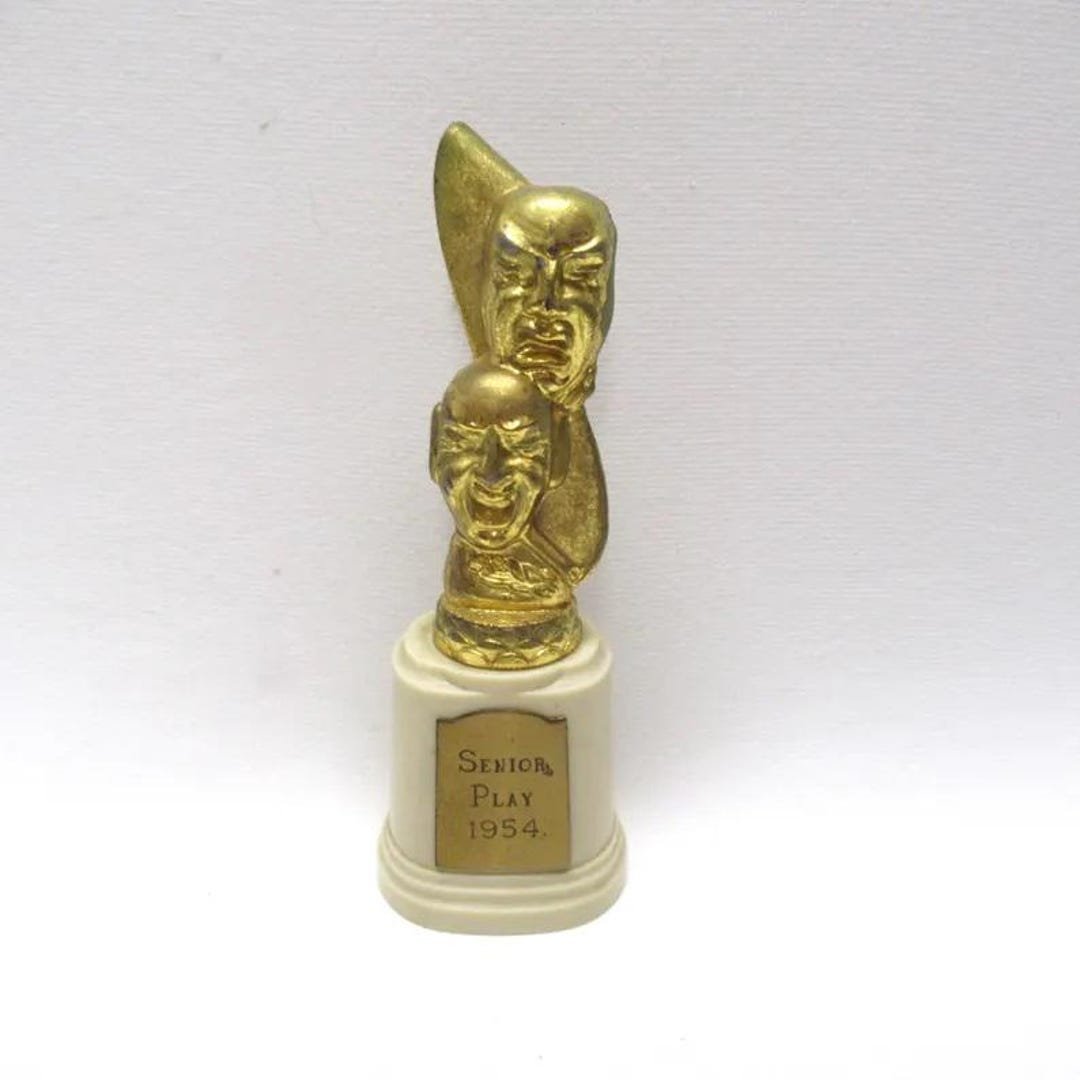 Vintage Dodge 1954 Theater Trophy With Comedy & Tragedy Masks, No. 999 ...