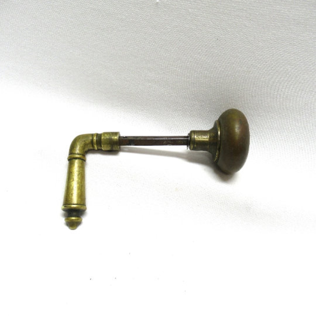 Vintage Brass Door Knob & Lever Set With Spindle and Screws ...