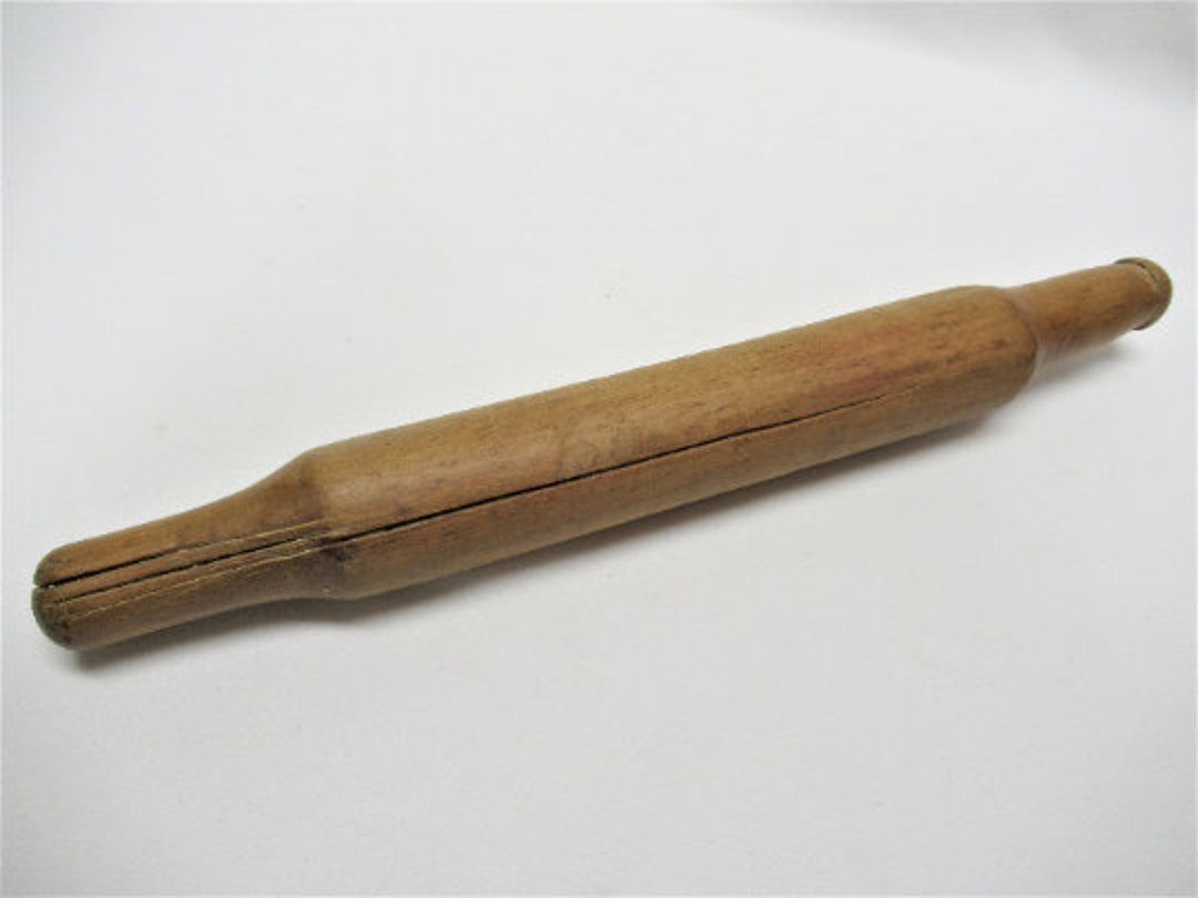 Vintage Handmade Wooden Rolling Pin, 1 Piece Primitive Folk Art, Carved ...