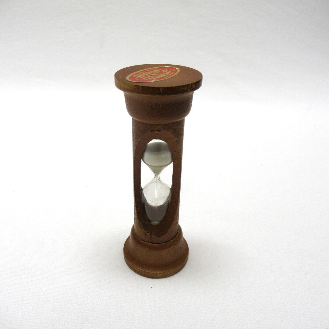 Vintage Nevco Sand Egg Timer Wood & Glass Made Japan, Miniature 3 ...