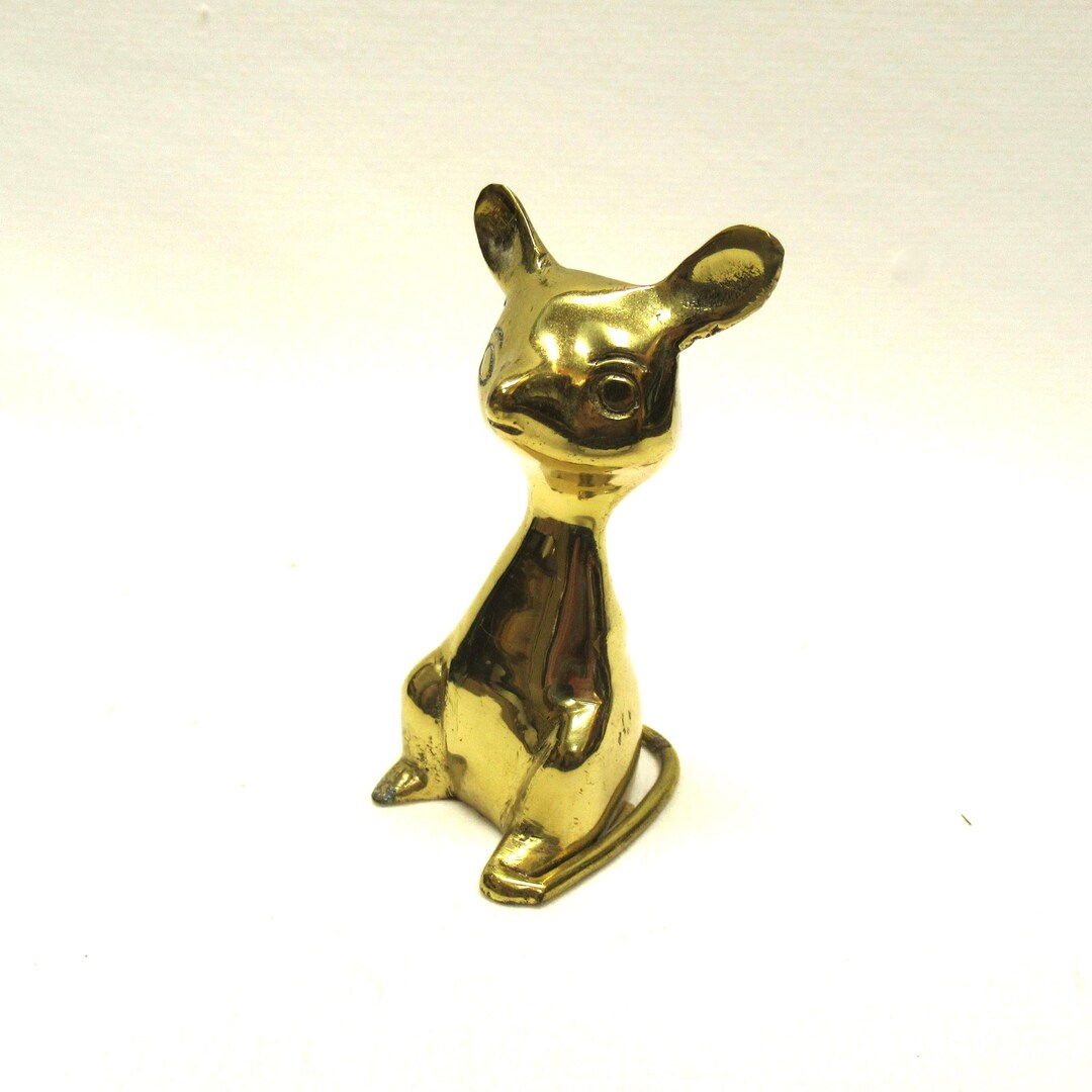 Vintage Mini Brass Mouse Figurine, Made in India, 2.25" Tall - Etsy