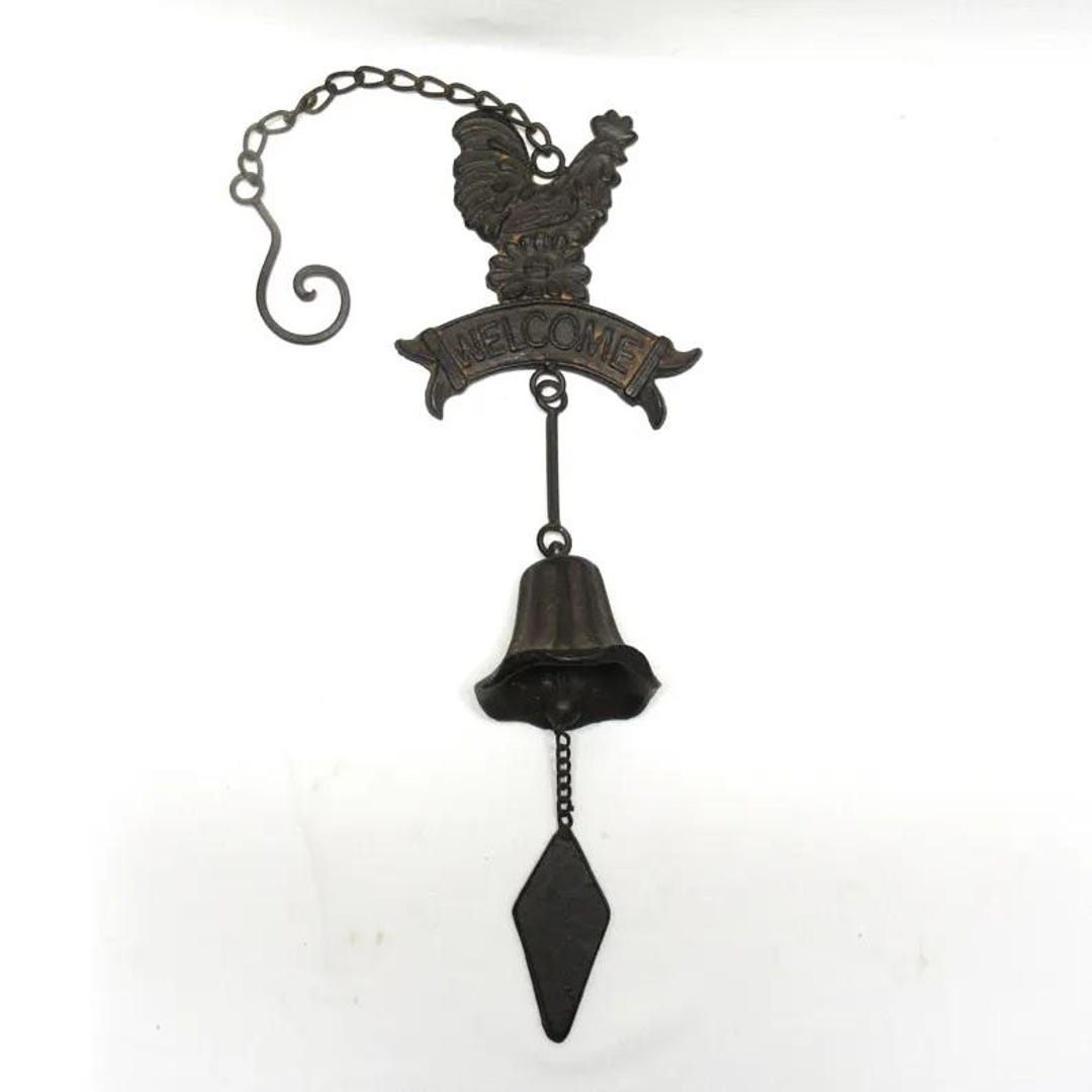 Vintage Rooster on a Chain Dinner Bell or Windchime, Heavy Brown / Rust ...