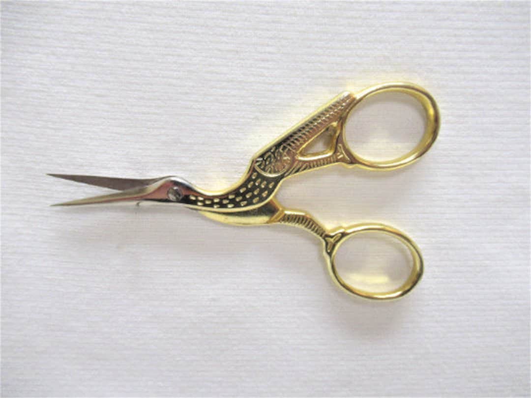 Vintage Pair of Stork Scissors Made Italy Gold Bird Scissors - Etsy