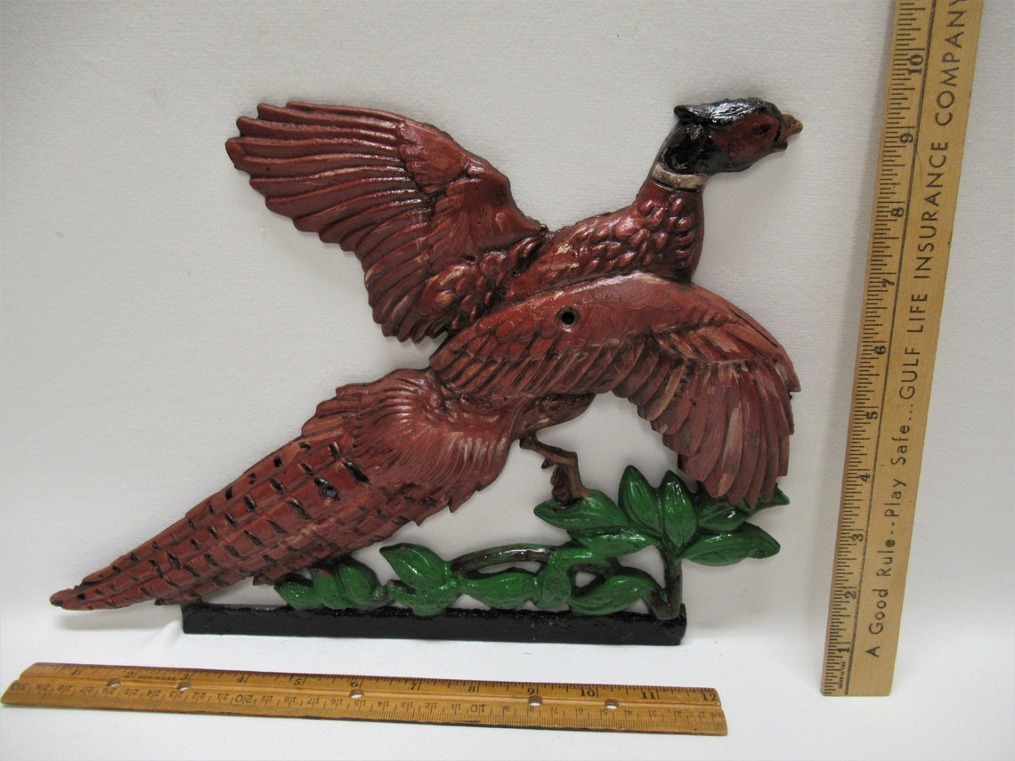 Vintage Cast Iron Flying Pheasant Wall Plaque Heavy Metal - Etsy