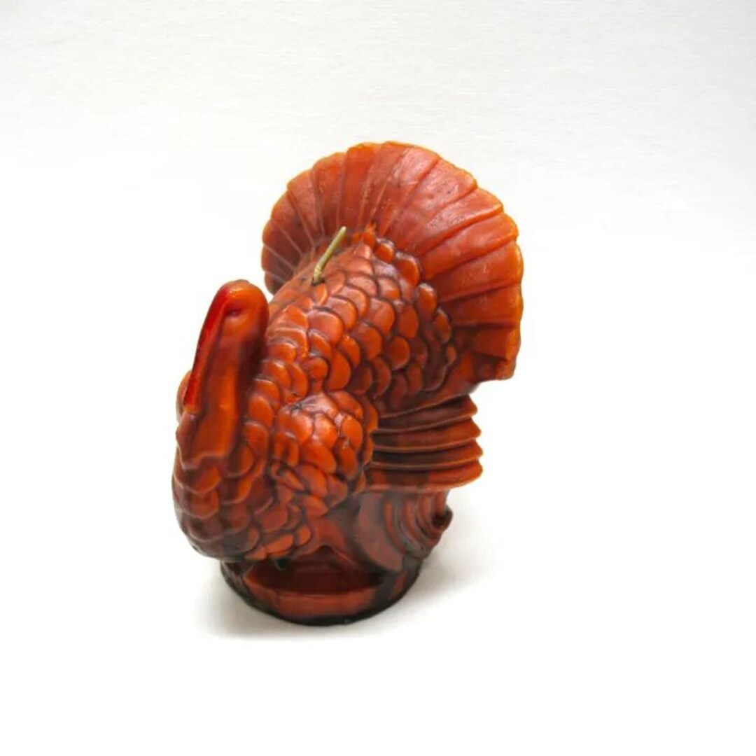 Vintage Large Turkey Thanksgiving Candle by Suni, 1960s-70s Orange ...
