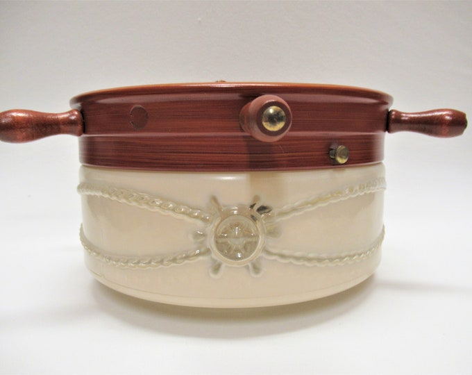 Vintage Ship's Wheel Ceiling Light Fixture, 1950s Clear & Frosted ...