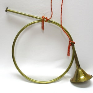 Vintage BIG Brass Horn, Solid Brass Bugle Made India, Musical ...