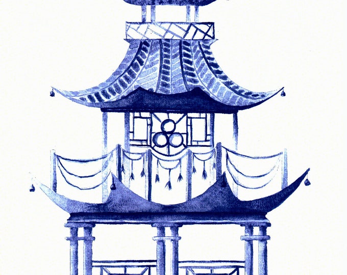 The Green Roof Pagoda - Etsy