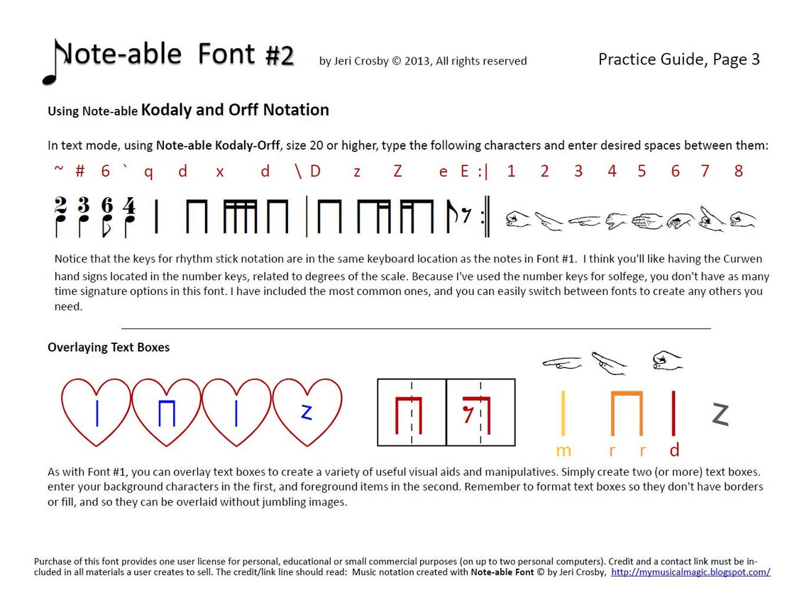 Note-able Font - Easily Type Rhythm Notation, Articulations, Curwen ...