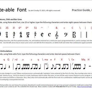 Note-able Font - Easily Type Rhythm Notation, Articulations, Curwen ...