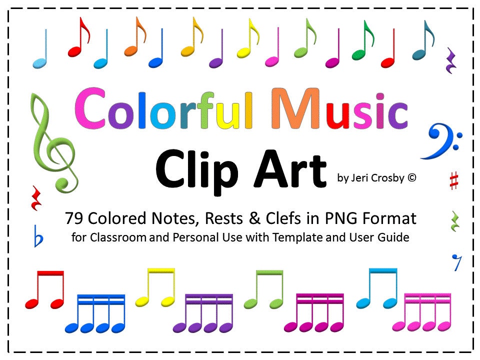 Colorful Music Notes, Rests, & Symbols - 79 High-resolution Clip Art ...