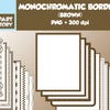 Clip Art: Monochromatic Digital Borders-grey - 20 Borders - Etsy
