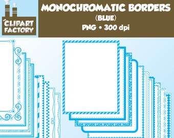Clip Art: Monochromatic Digital Borders-green 20 Borders | Etsy