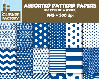Clip Art: Assorted Patterns-yellow & White 18 Digital Papers | Etsy