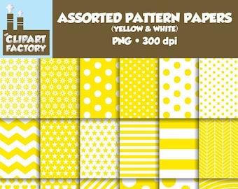 Clip Art: Assorted Patterns-black & White 18 Digital Papers | Etsy