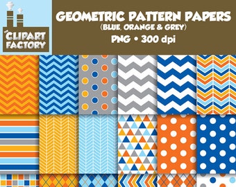 Clip Art: Geometric Patterns-watermelon Pink, Teal, Grey 18 Digital ...