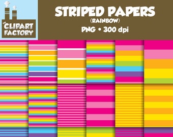 Clip Art: Fun Rainbow Themed Backgrounds - 18 Digital Papers - Etsy