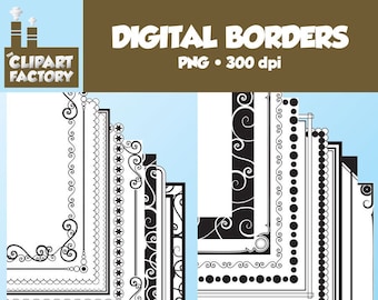 Clip Art: Colorful Digital Page Borders - 18 Digital Borders ...