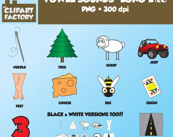 Clip Art: Vowel Sounds Long EeaImages for words with long e | Etsy