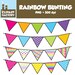 Clip Art: Rainbow Themed Bunting - 10 Fun Banners - Etsy
