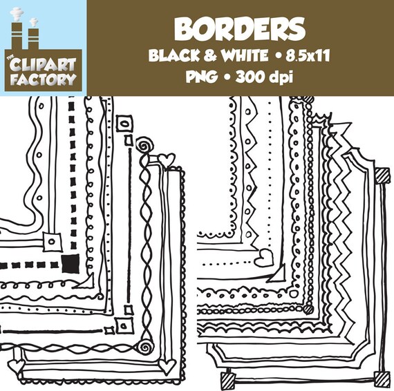 Clip Art: Assorted Hand Drawn Borders 20 Digital borders / | Etsy