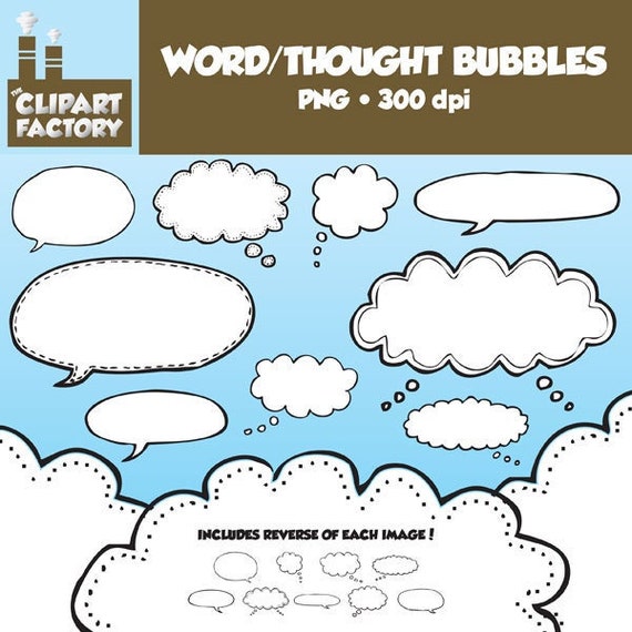 Clip Art: Hand Drawn Word/thought Bubbles-18 Total Bubbles | Etsy