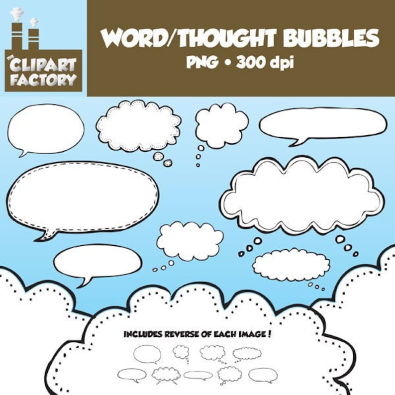 Clip Art: Hand Drawn Word/thought Bubbles-18 Total Bubbles - Etsy