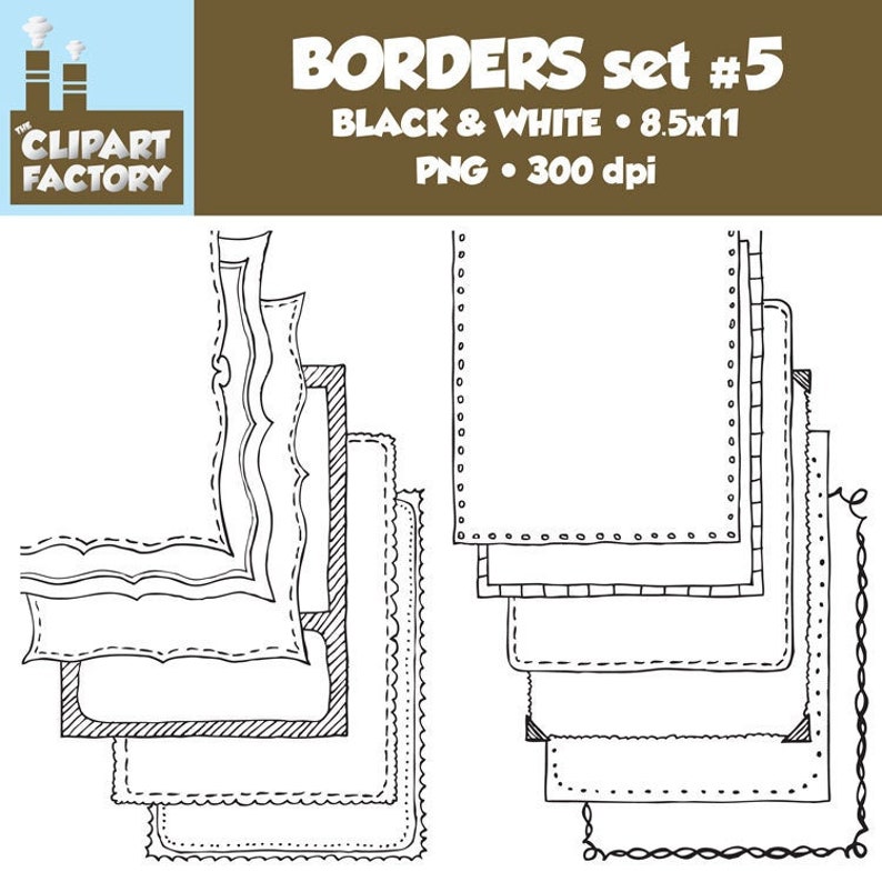 Clip Art: Page Borders - 12 NEW Fun Decorative Borders - Set #5 - Etsy