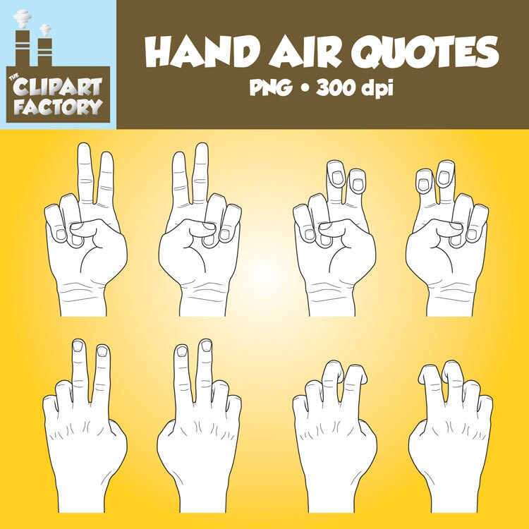Clip Art: Hands Air Quotes - Color and Black and White - Etsy