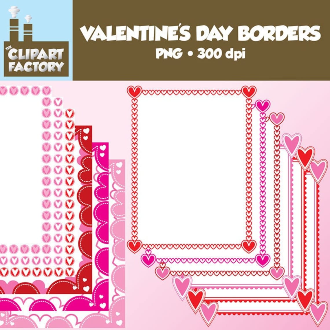 Clip Art: Valentine's Day Borders - 12 Digital Borders - Etsy