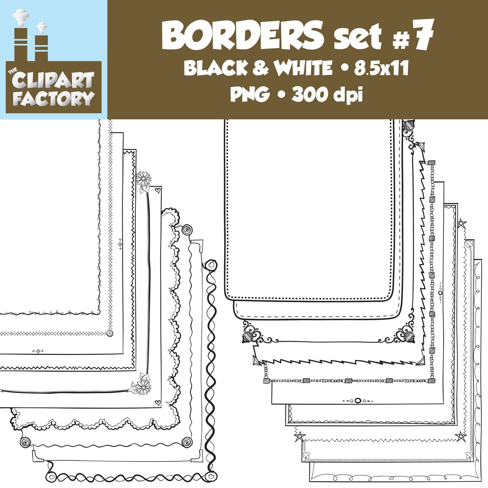 Clip Art: Page Borders - 20 NEW Fun Decorative Borders - Set #7 - Etsy