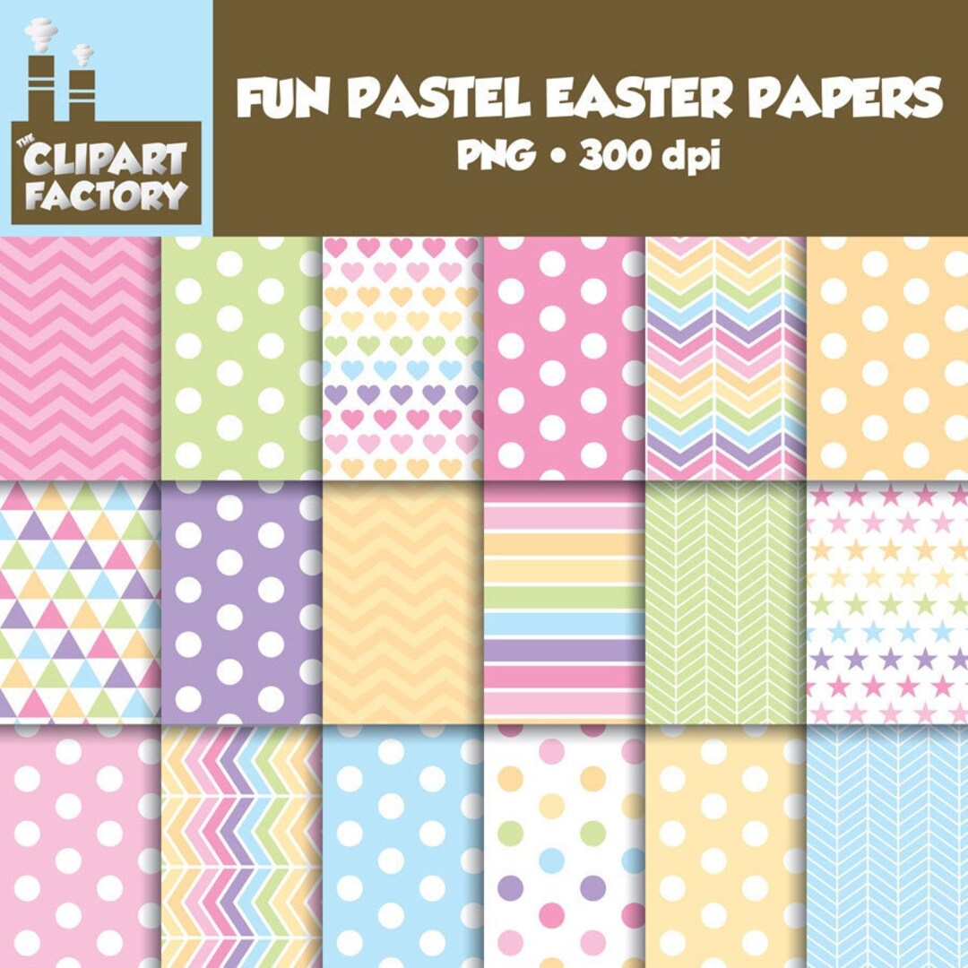 Clip Art: Fun Pastel Easter Backgrounds - 18 Digital Papers - Etsy