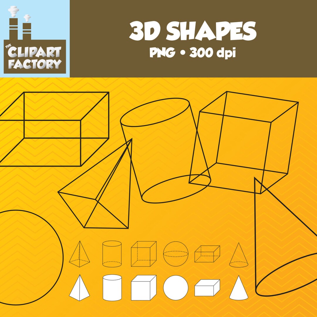 Clip Art: 3D Shapes - Assorted 3 Dimensional Shapes - Etsy