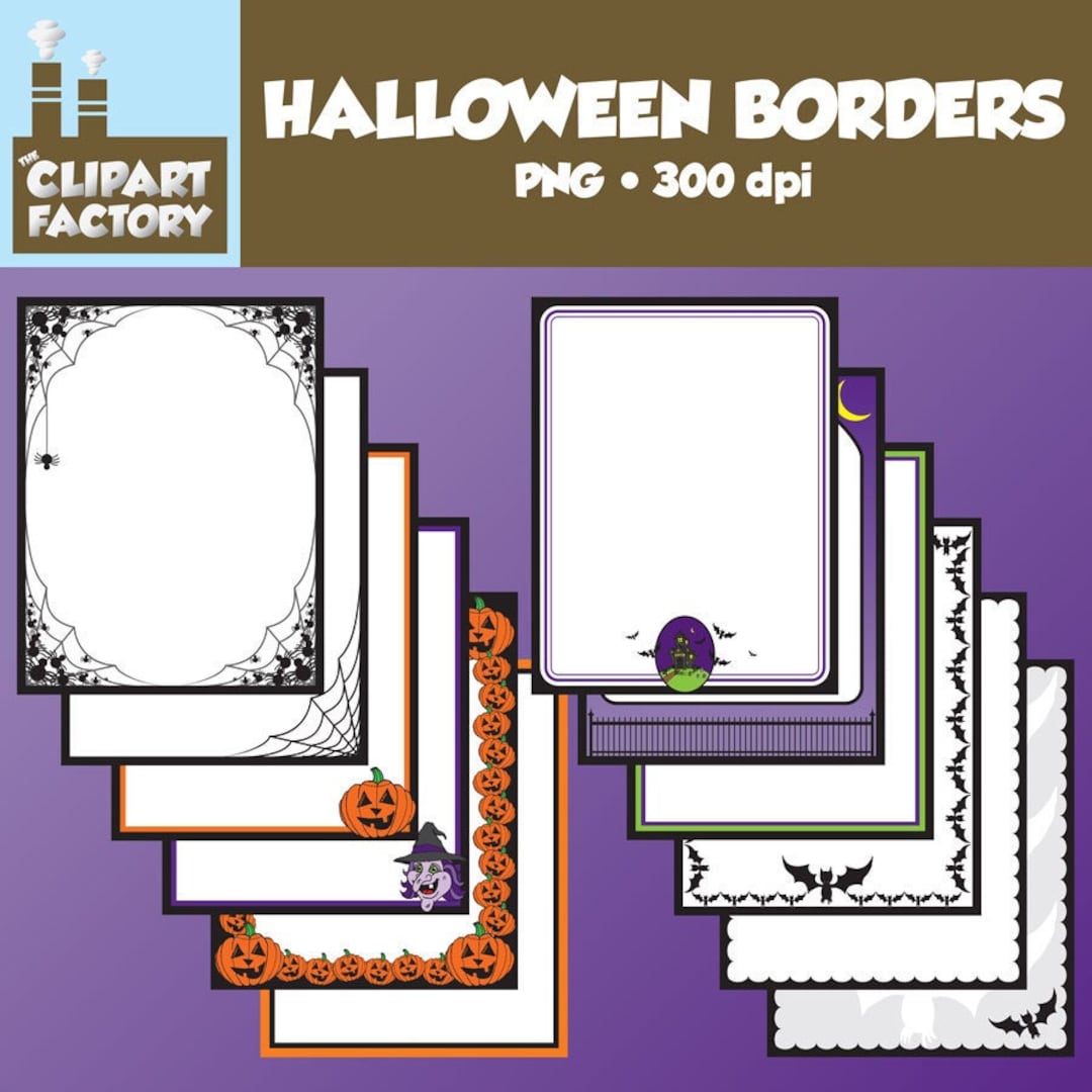 Clip Art: Halloween Page Borders- 12 Halloween Themed Borders-frames - Etsy