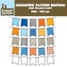 Clip Art: Geometric Pattern Bunting - 10 Fun Blue, Orange, Grey Banners ...