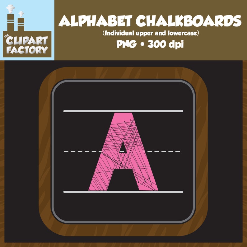 Clip Art: Alphabet Chalkboards - Individual Upper/lowercase - Colorful ...