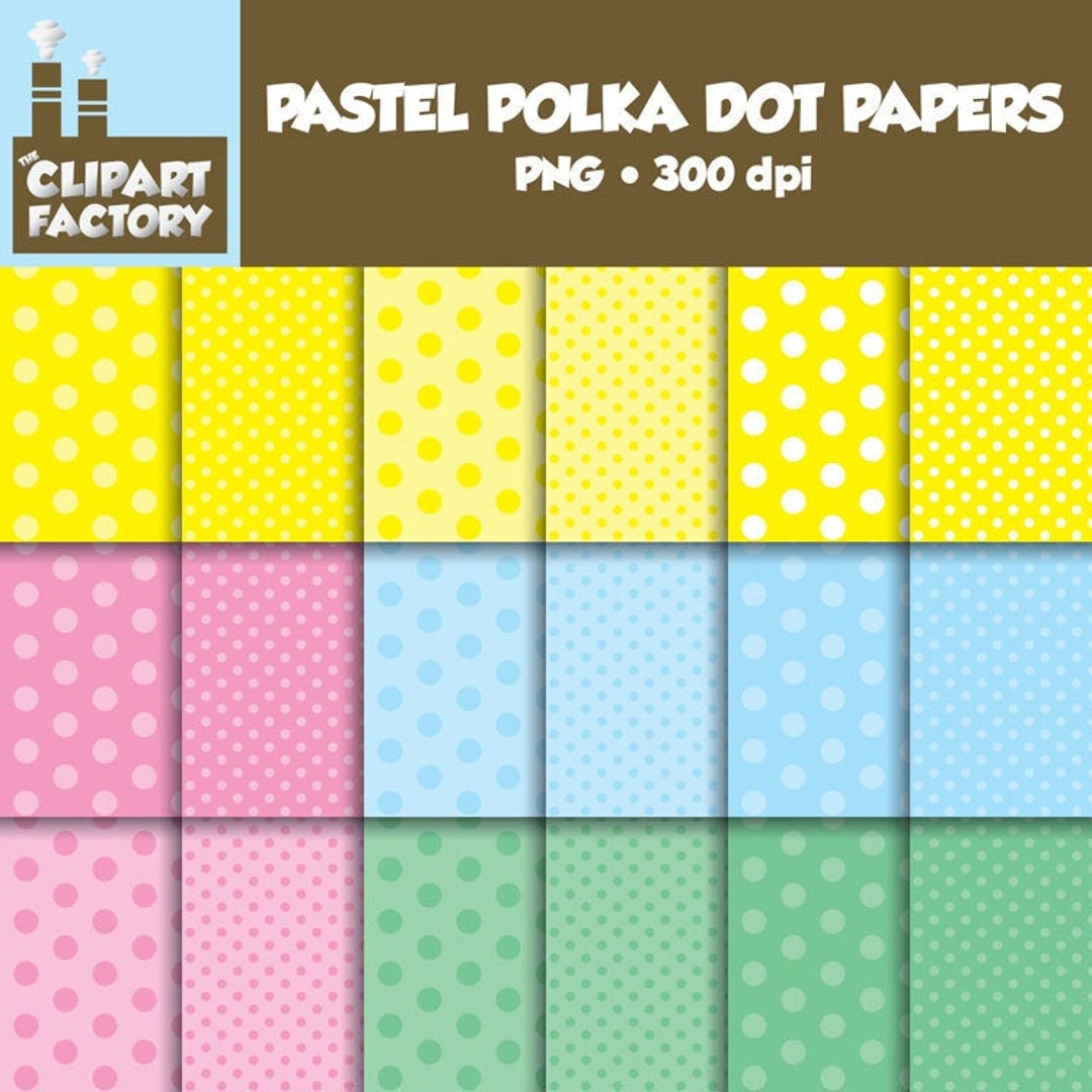 Clip Art: Pastel Polka Dot Papers - 18 Tone on Tone Digital Papers - Etsy