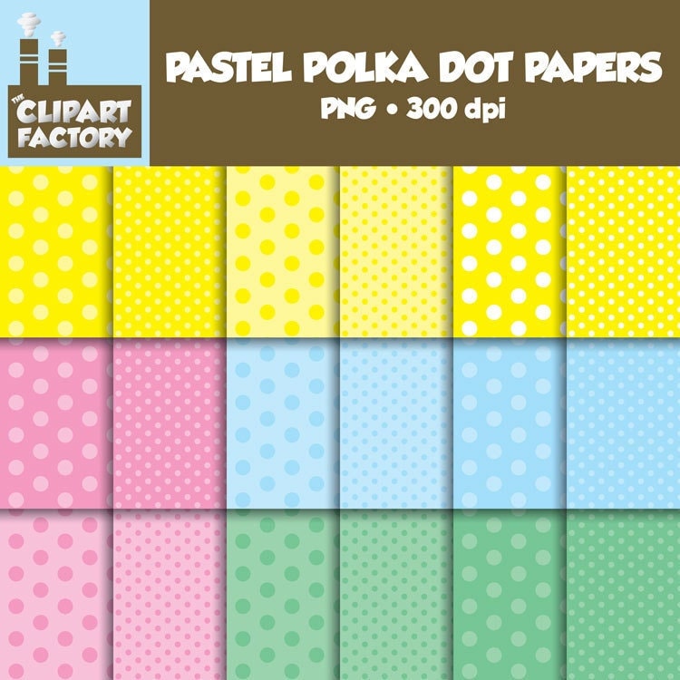 Clip Art: Pastel Polka Dot Papers - 18 Tone on Tone Digital Papers - Etsy