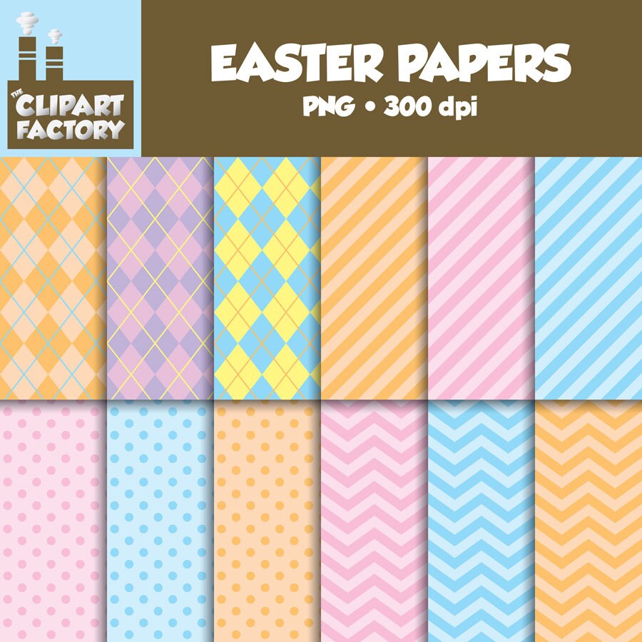 Clip Art: Easter Backgrounds - 12 Easter Themed Digital Papers - Etsy