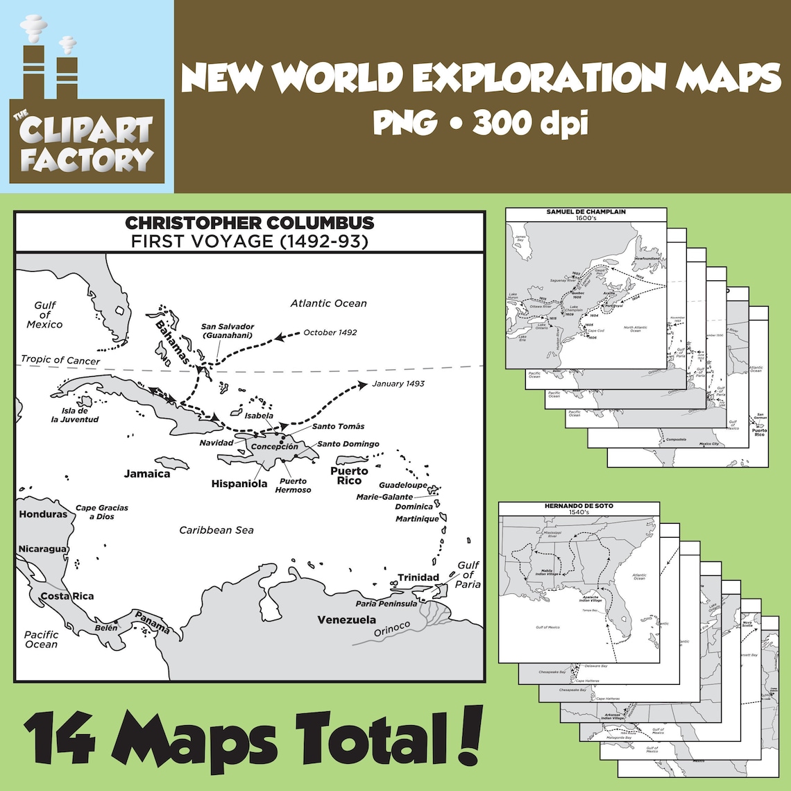 Clip Art: New World Exploration Maps - Etsy